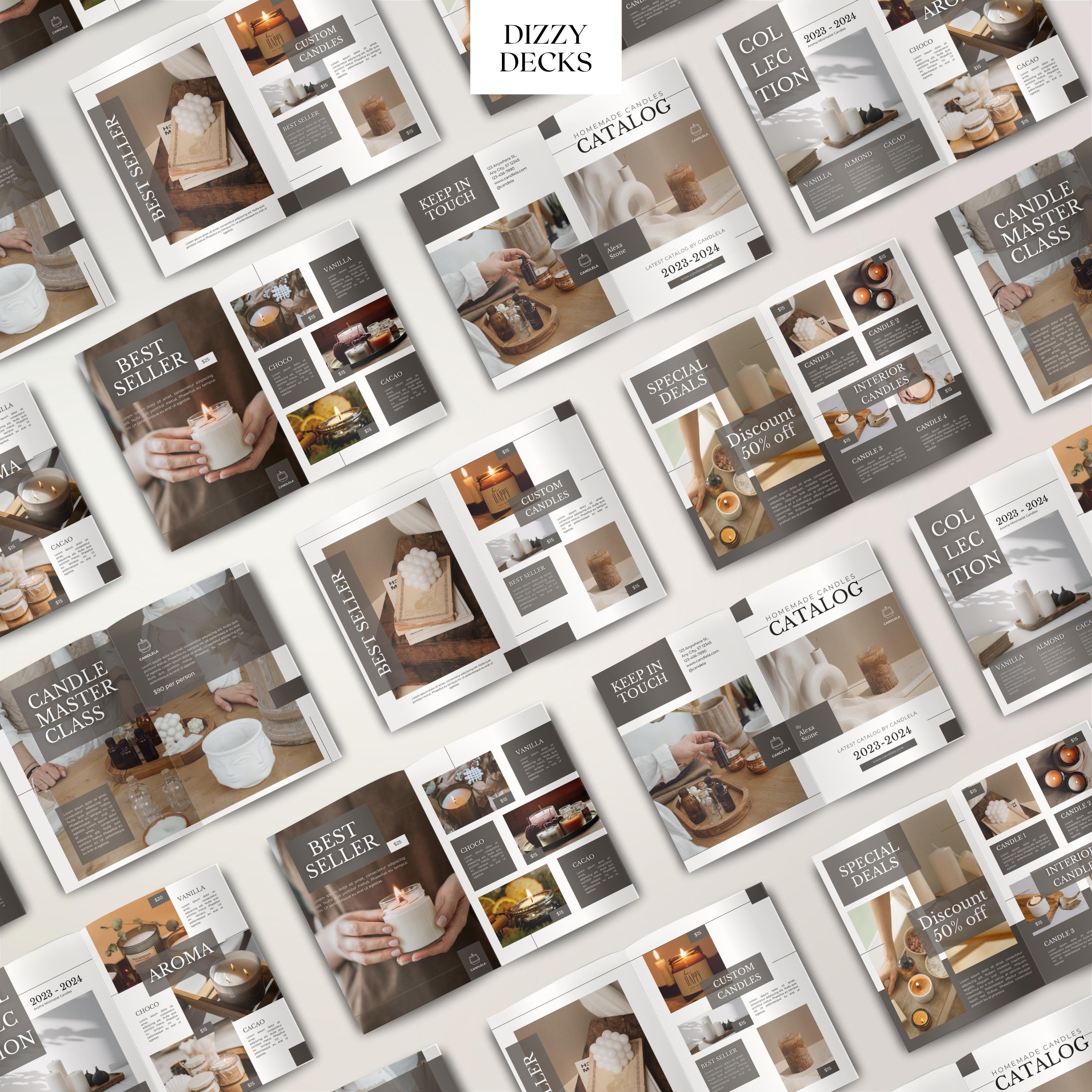 Editable Candle Catalog Template: Printable Canva Design | A4 and A5 ...