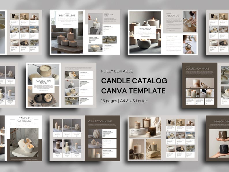 Candle Business Catalog Template | Price List Booklet | Canva Editable ...