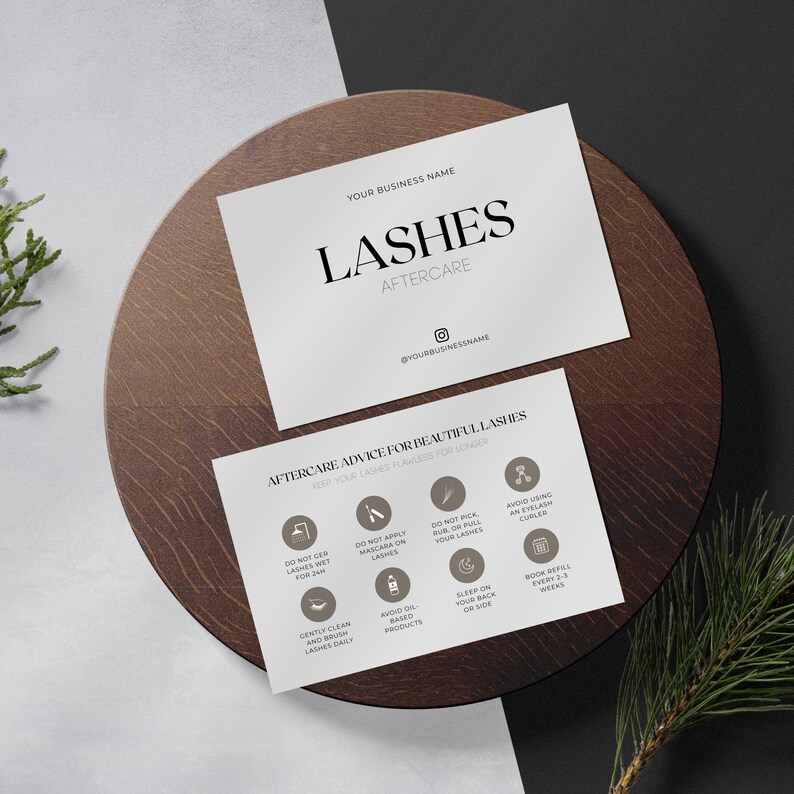 Lash Aftercare Card Template: Minimalist Canva Design (4x6in & A6) - Etsy