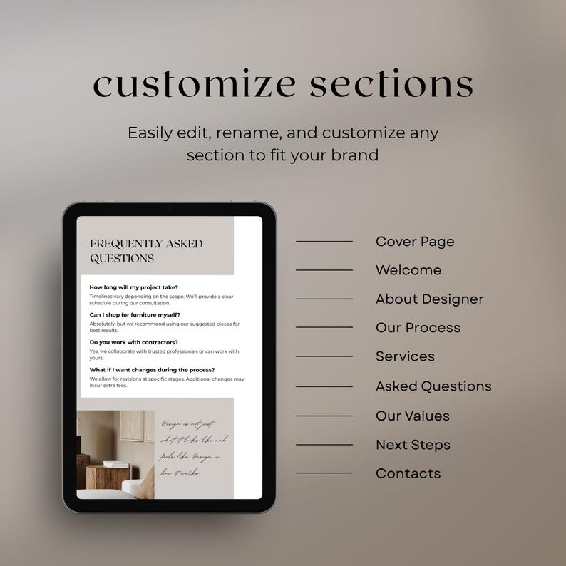 Interior Designer New Client Welcome Packet: Canva Template, Onboarding ...