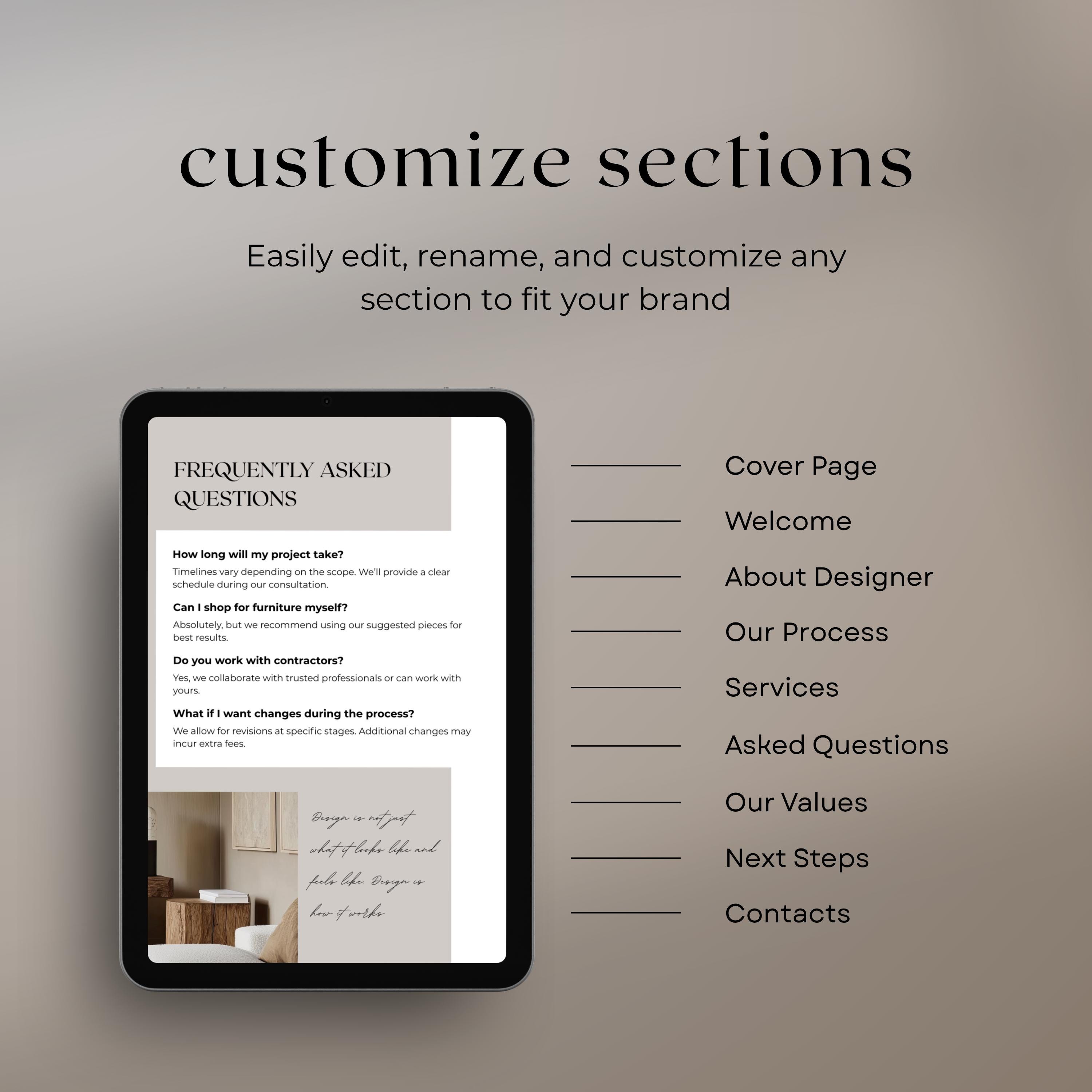 Interior Designer New Client Welcome Packet: Canva Template, Onboarding ...