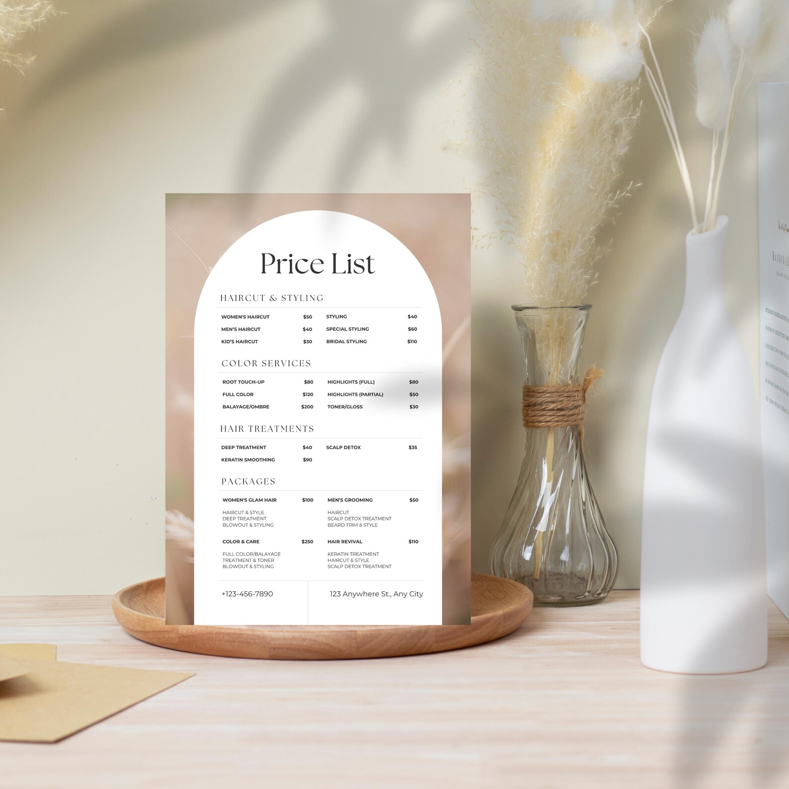 Editable Hair Salon Price List Template | Customizable Canva Template ...