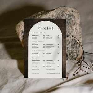 Editable Hair Salon Price List Template | Customizable Canva Template ...