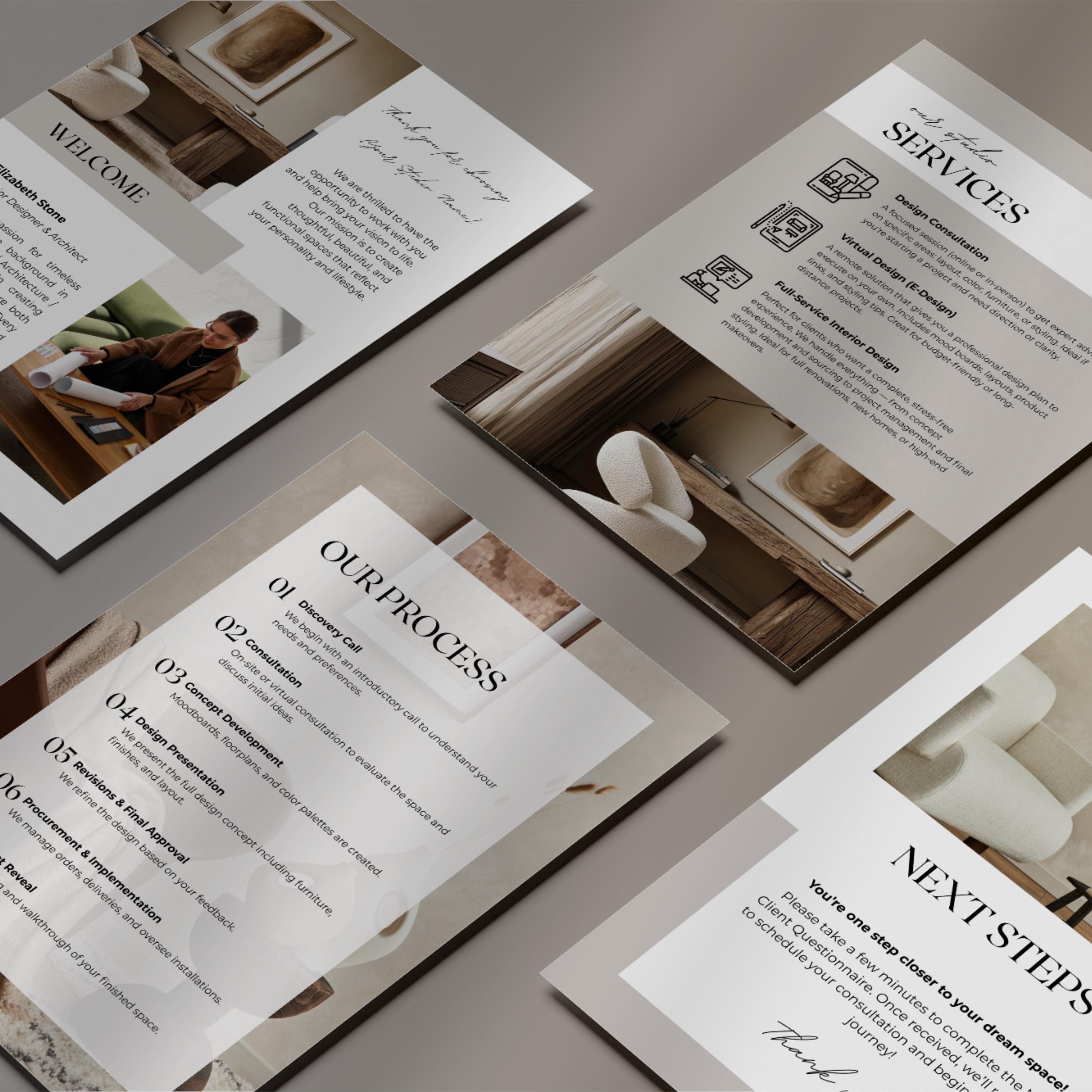 Interior Designer New Client Welcome Packet: Canva Template, Onboarding ...