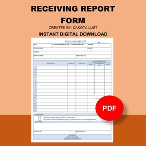 Receiving Report Form - Etsy