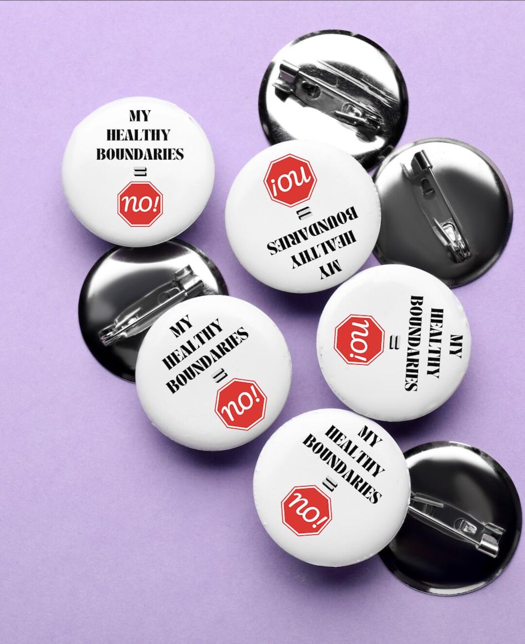 Custom Pin Buttons - My Healthy Boundaries, Fun Accessories, Trendy ...