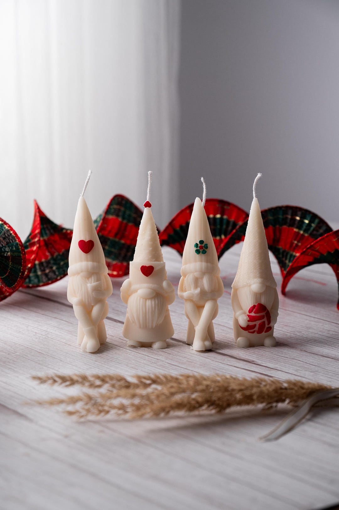 Mini Santa Candle Set of 4 | Faceless Dwarf Christmas Décor ...