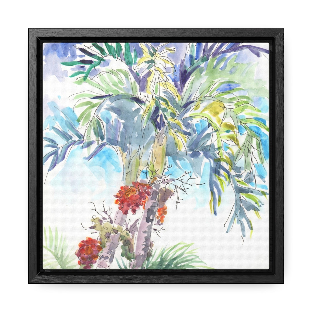 Florida Palm Trees Art, Framed Print on Canvas, "betel Nut Trees ...
