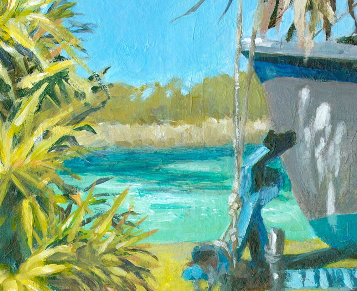 Original Painting on Wood Board, "possibilities", Tropical Florida ...