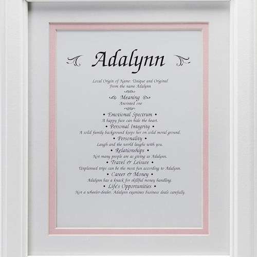 First Name Origin and Meaning Print Framed and Matted Any Name - Etsy