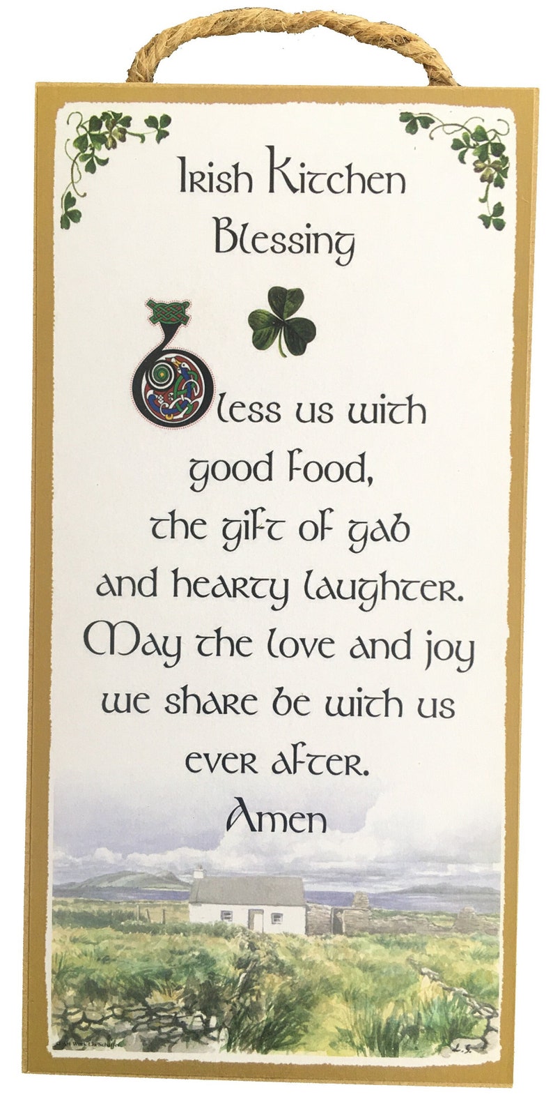 Bless Us With Good Food - Irish Kitchen Blessing - 5x10 Inch Hanging ...