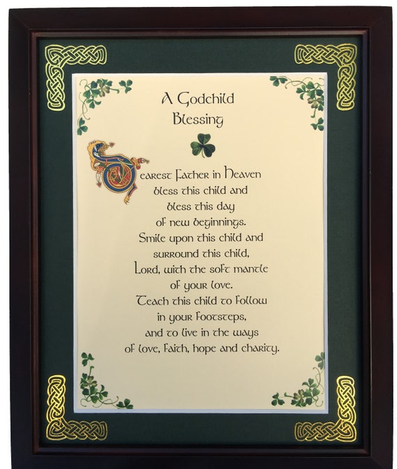 Godchild Godchild Gift Godchild Poem Frame Irish Blessing | Etsy