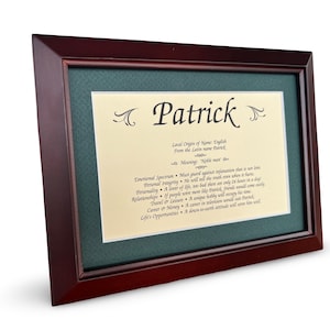 First Name Origin and Meaning Print Framed and Matted Any Name ...