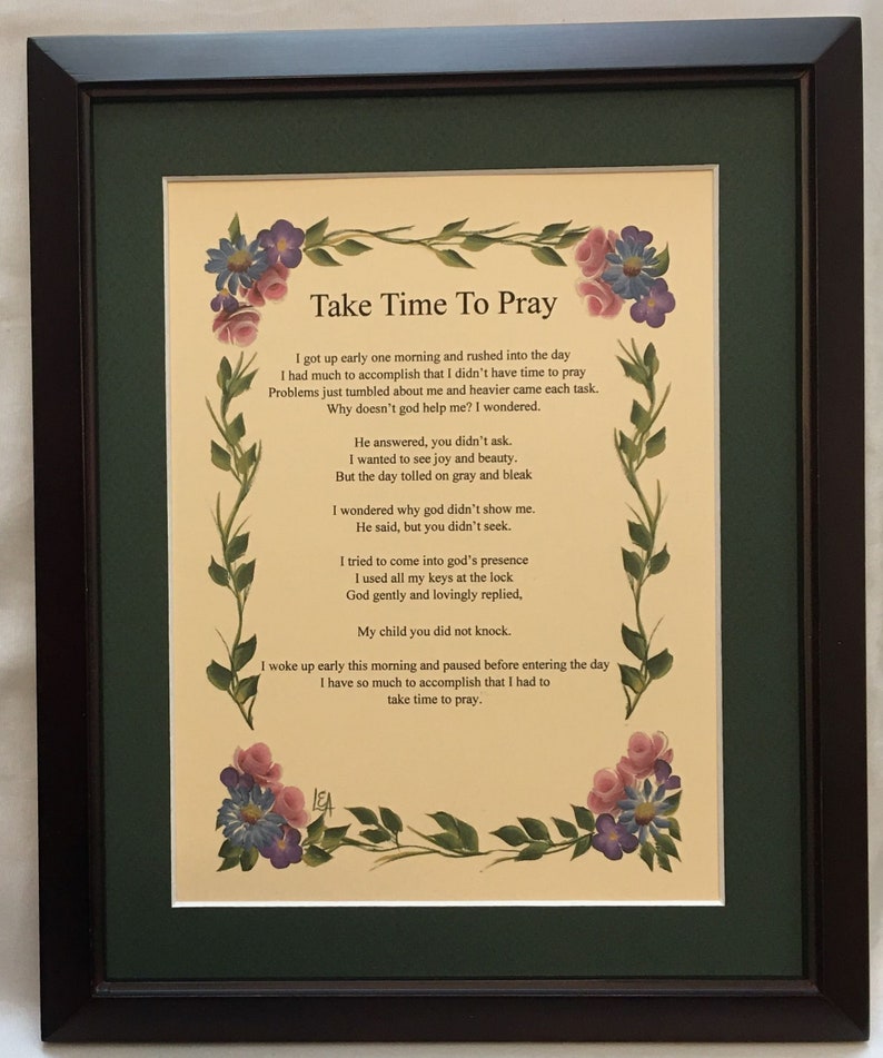 Take Time to Pray, Inspirational Poems, Inspirational Gifts, Religious ...