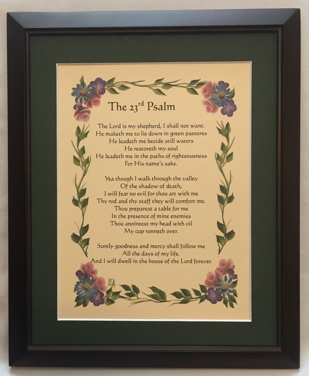The 23rd Psalm - Framed Prayer - Personalize With Name, Date, Custom ...