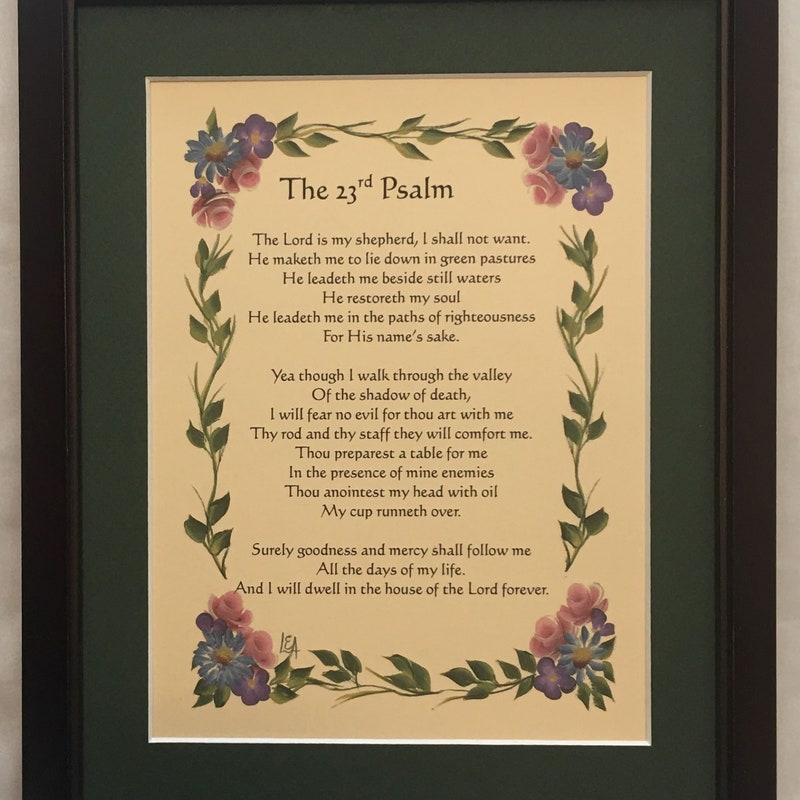 Framed 23rd Psalm Wall Art - Etsy