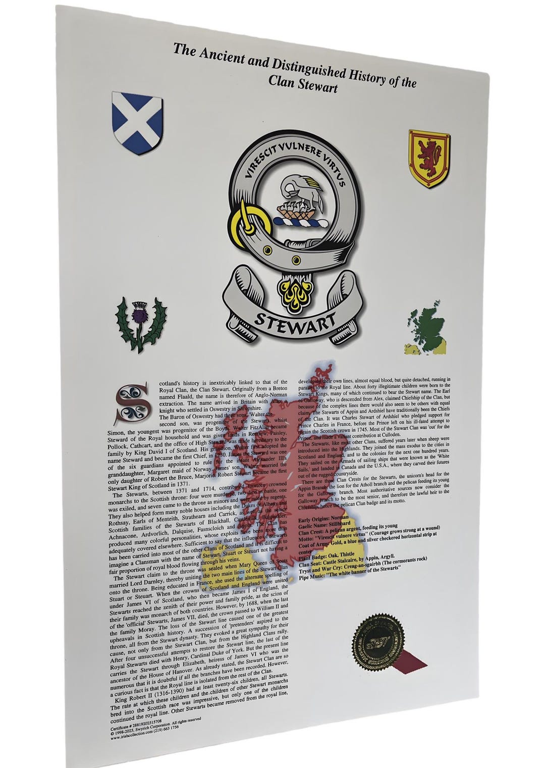 Scottish Surname History Print – Family Clan Crest, Coat of Arms ...