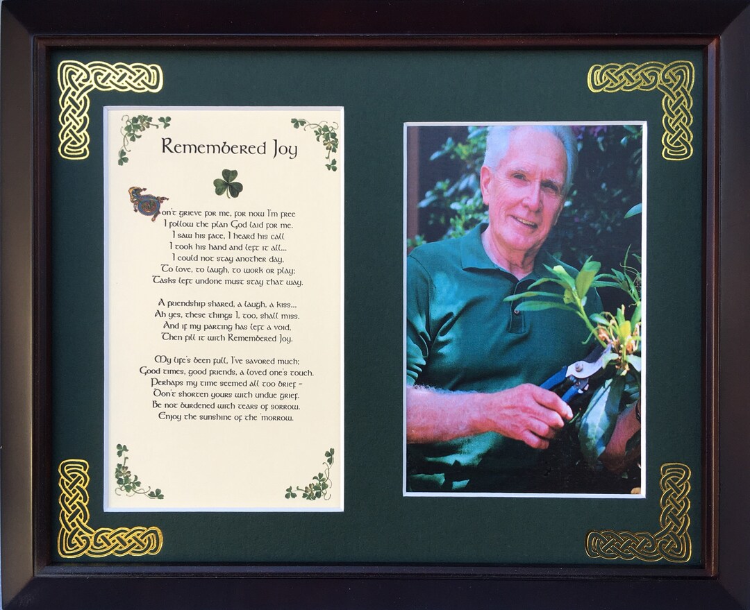 In Memory, Remembered Joy, Framed Blessing, Personalize With Name, Date ...