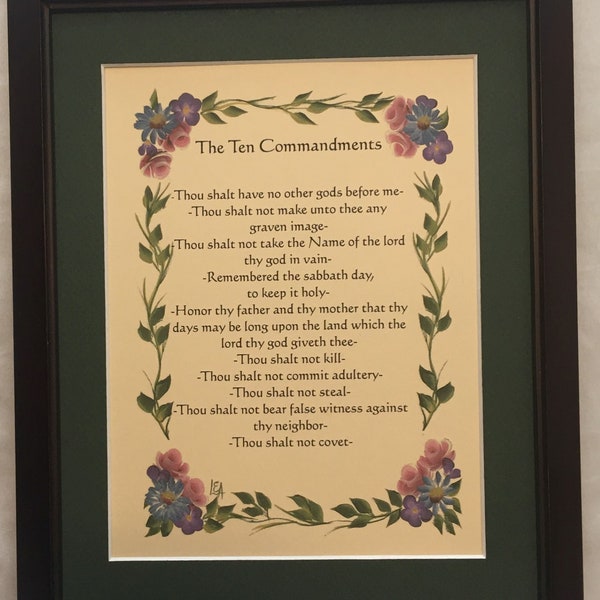 Ten Commandments Calligraphy - Etsy