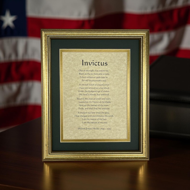 Invictus Framed Print - Inspirational Poetry Wall Art Decor Gift - Etsy