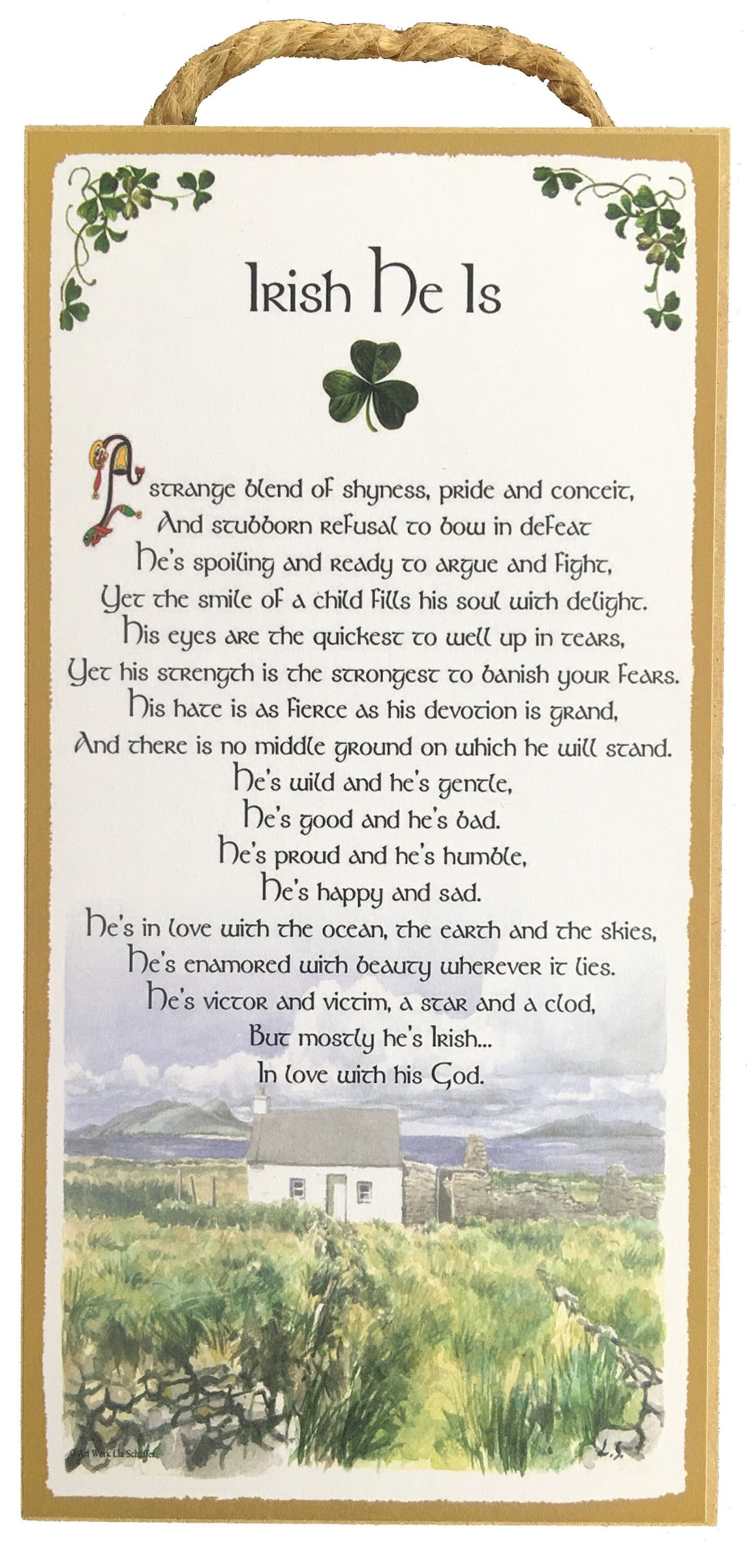 Irish He is - Irishman Poem - 5x10 Inch Hanging Wooden Plaque - Etsy