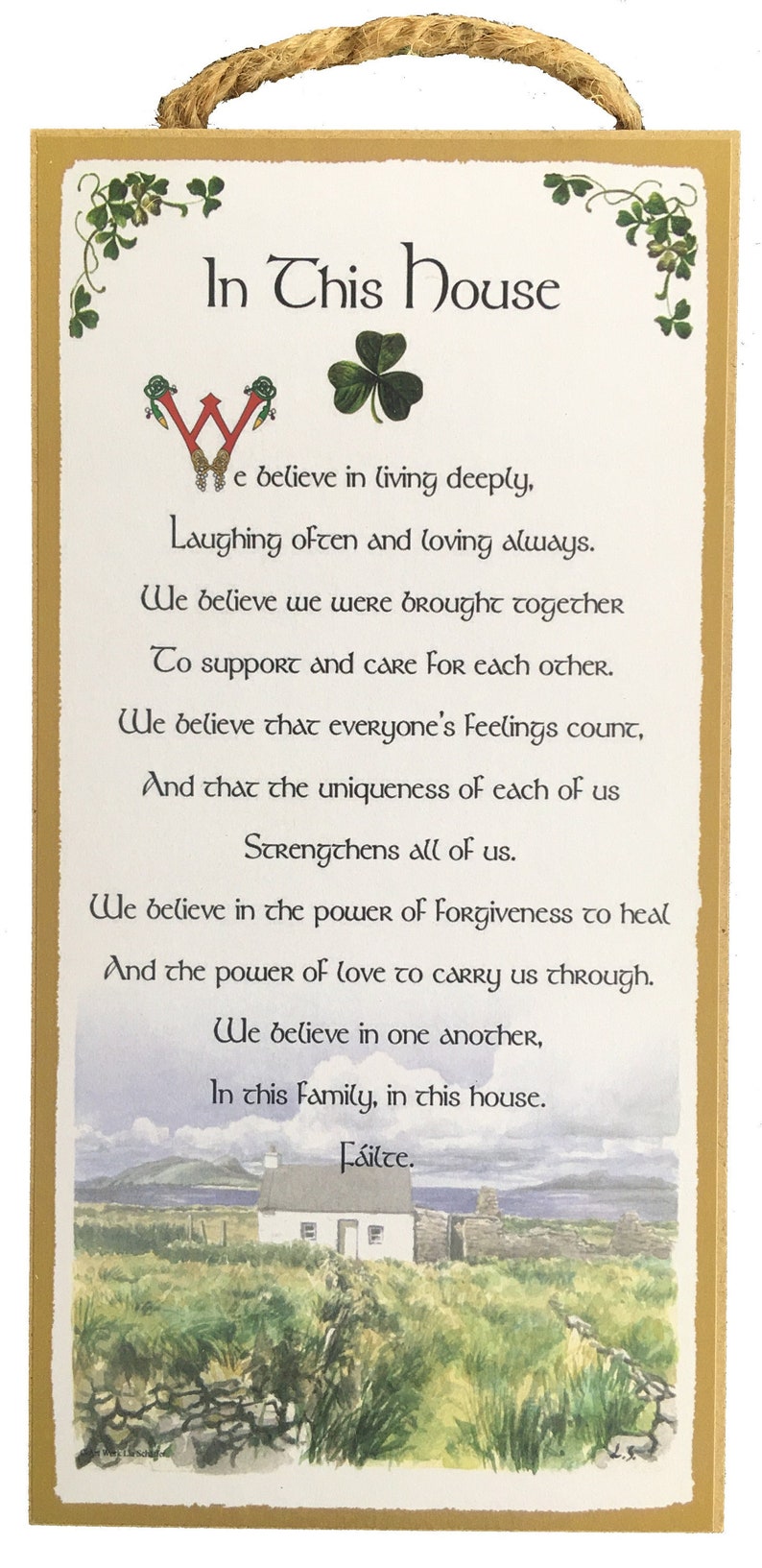 In This House - Irish Home Blessing - 5x10 Inch Hanging Wooden Plaque ...