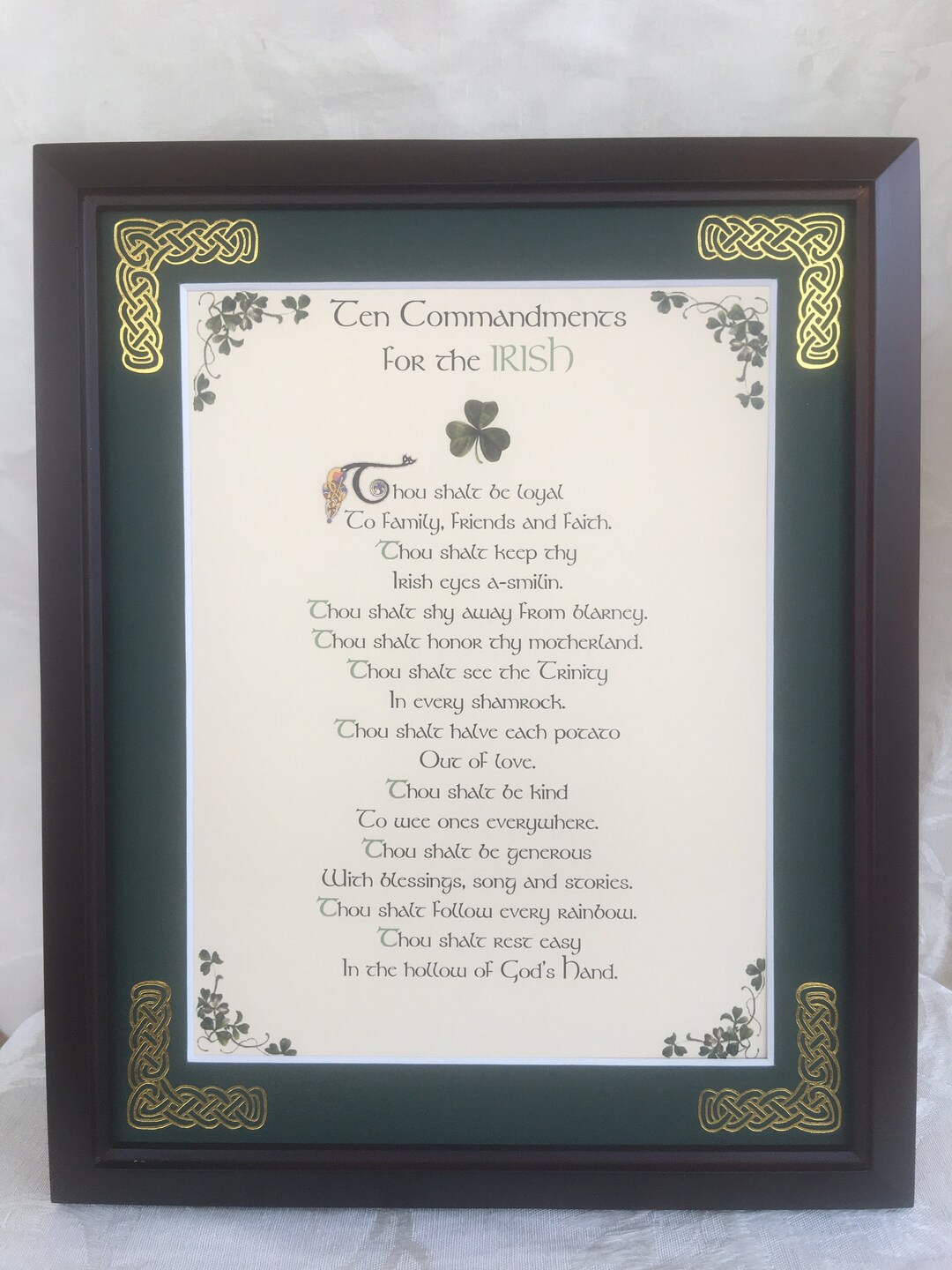Ten Commandments for the Irish - Personalize With Custom Message ...
