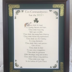 Ten Commandments for the Irish - Personalize With Custom Message ...
