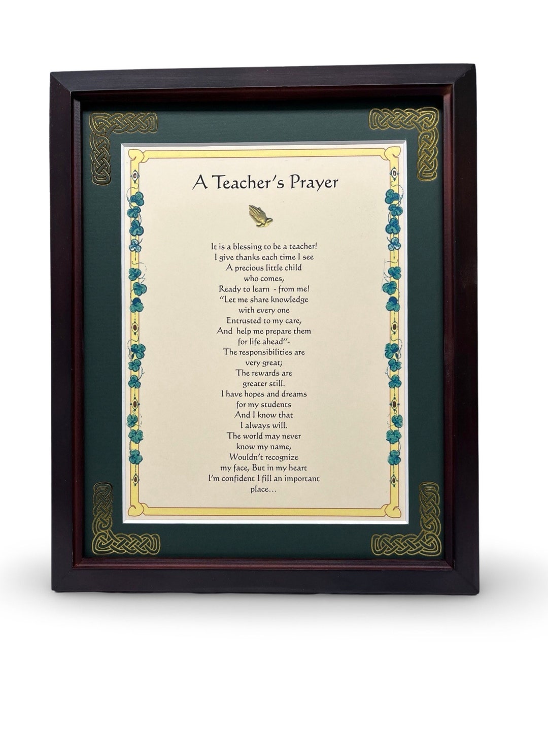 A Teacher's Prayer - 8x10 Inch Framed Religious Prayer - Personalize ...