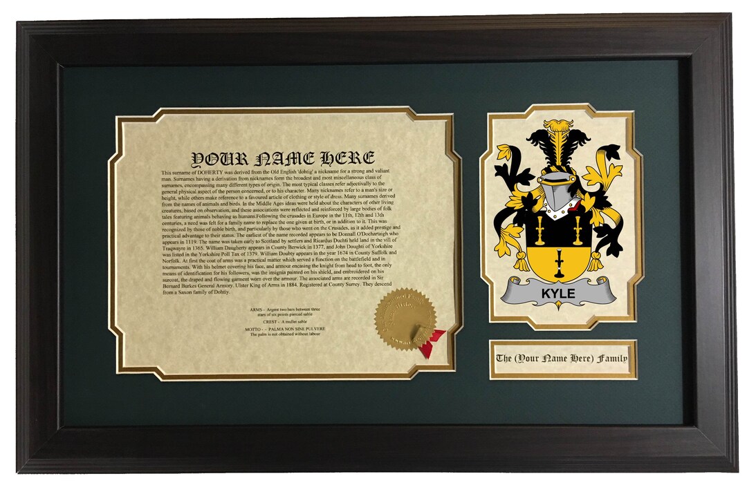 Kyle Coat of Arms Last Names Surnames Family Names Crests - Etsy