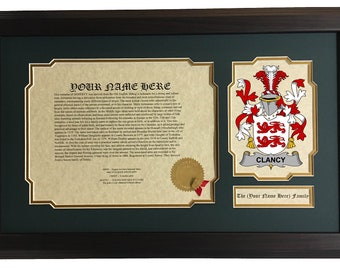 Clancy Coat of Arms Framed - Etsy