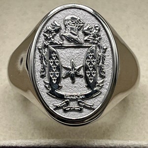 Custom Family Crest Signet Ring - Personalized Coat of Arms Heirloom ...
