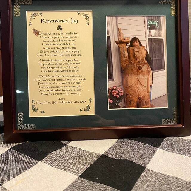 In Memory, Remembered Joy, Framed Blessing, Personalize With Name, Date ...
