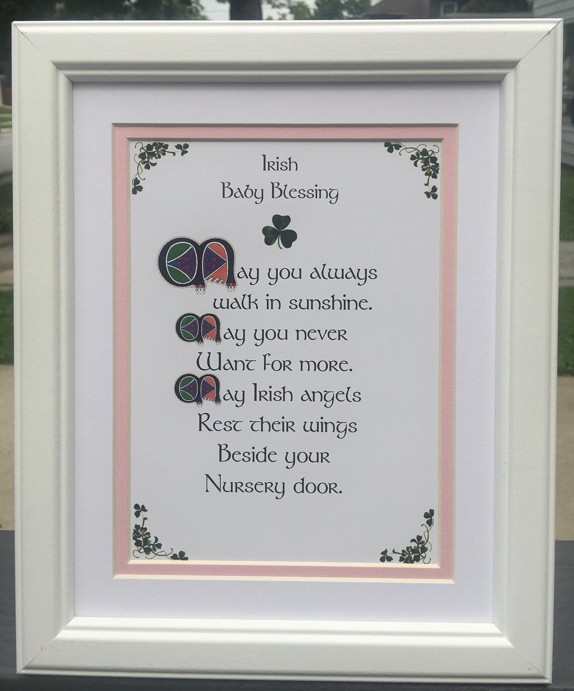 May You Always Walk in Sunshine - Framed Irish Baby Blessing ...