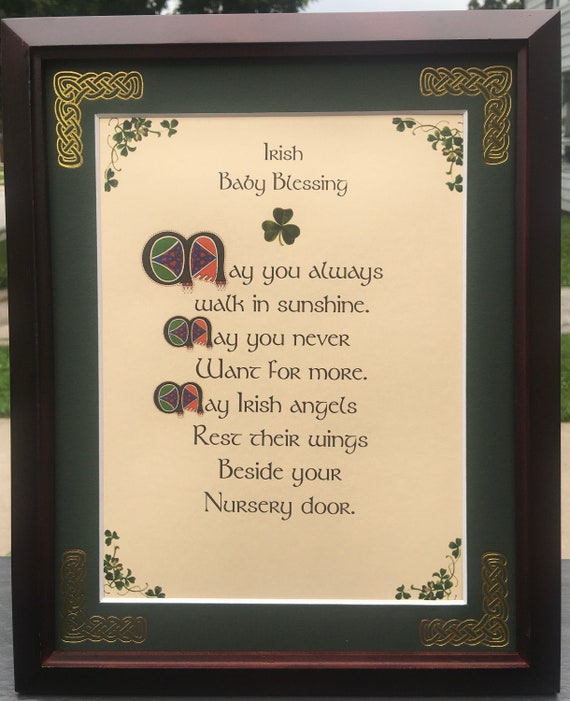 May You Always Walk in Sunshine Framed Irish Baby Blessing | Etsy