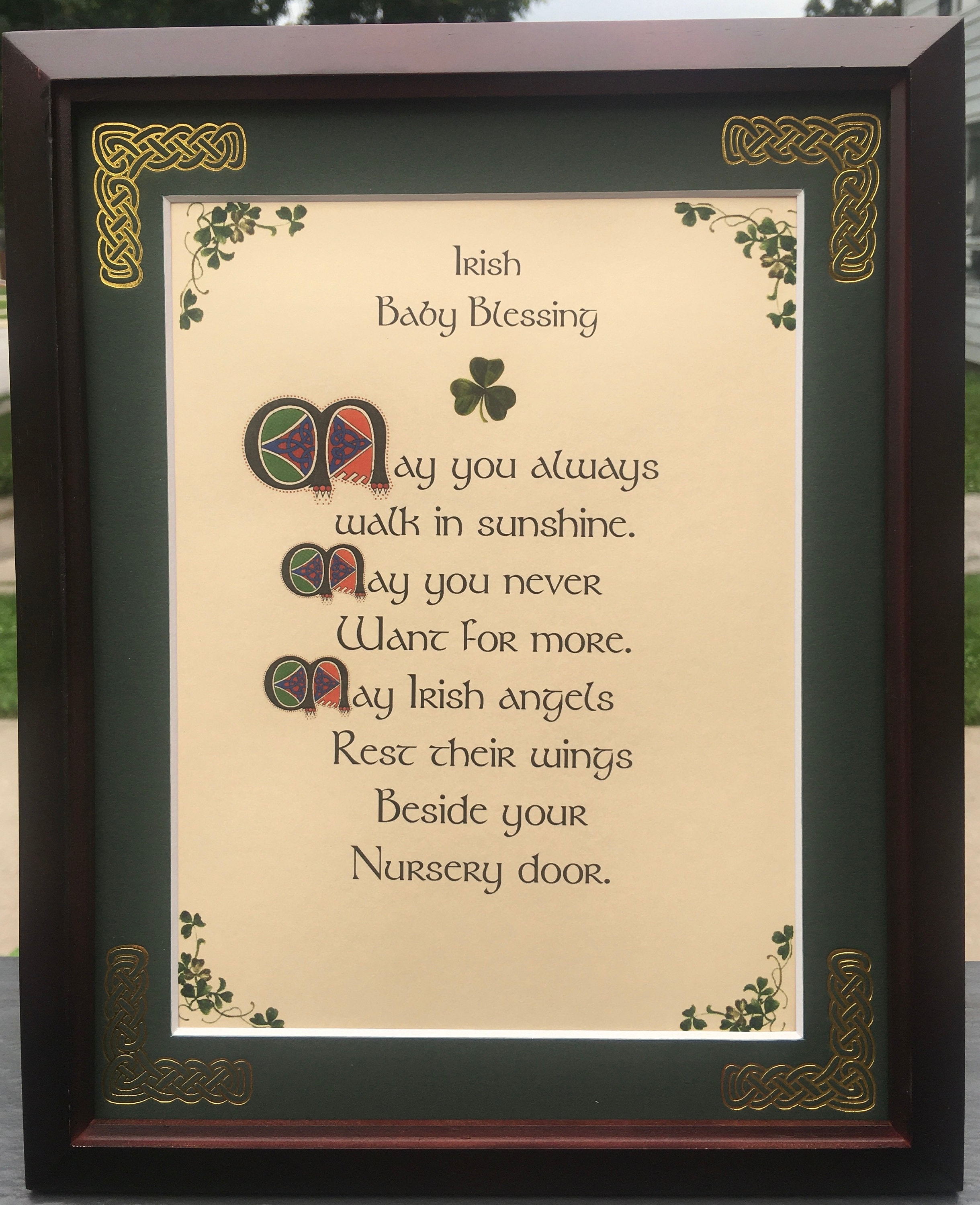 May You Always Walk in Sunshine - Framed Irish Baby Blessing ...