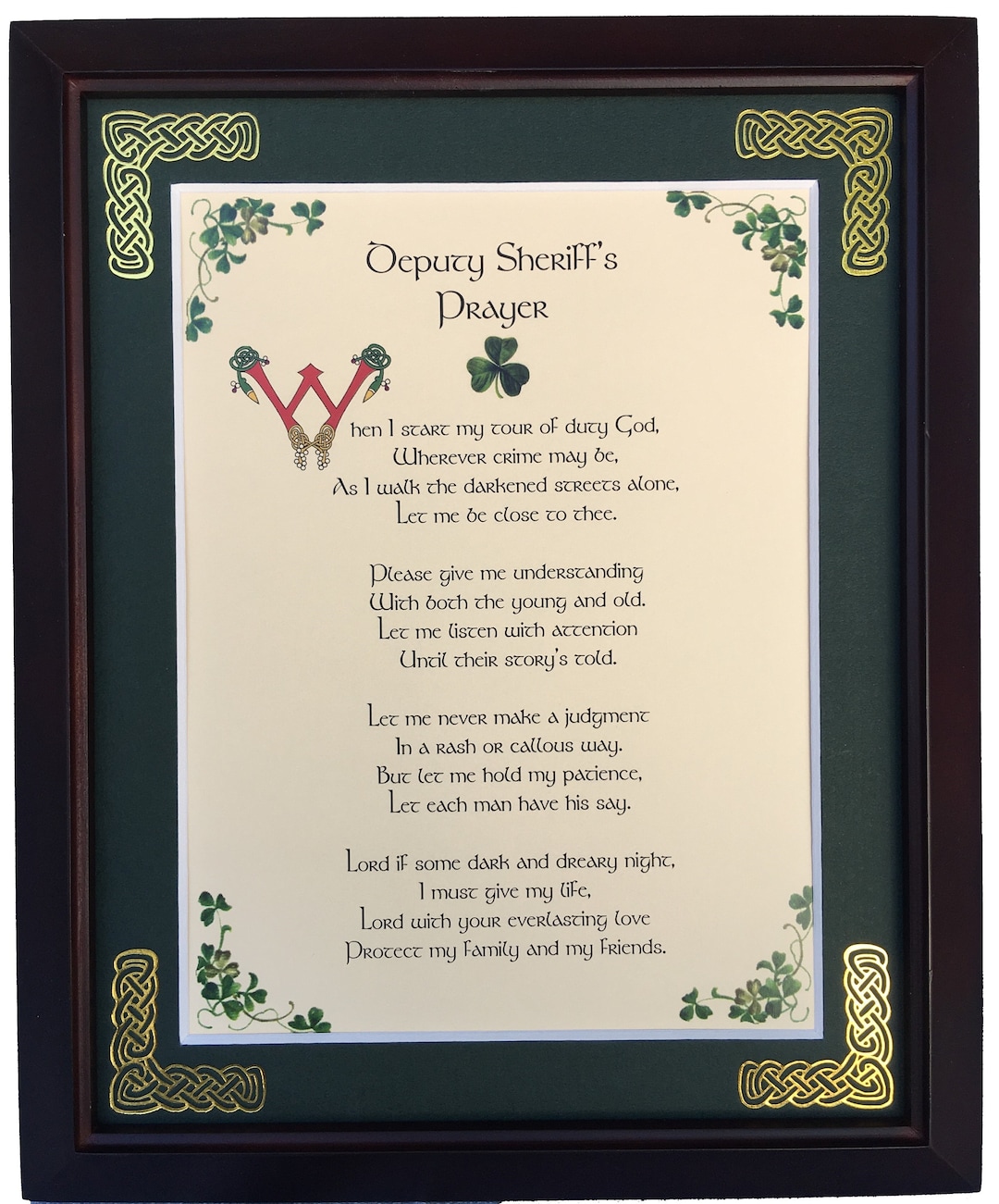 Deputy Sheriff, Personalized Framed Blessing, Deputy Sheriff Gifts ...