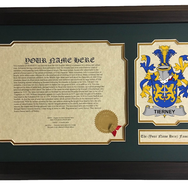 Tierney Family Crest - Etsy