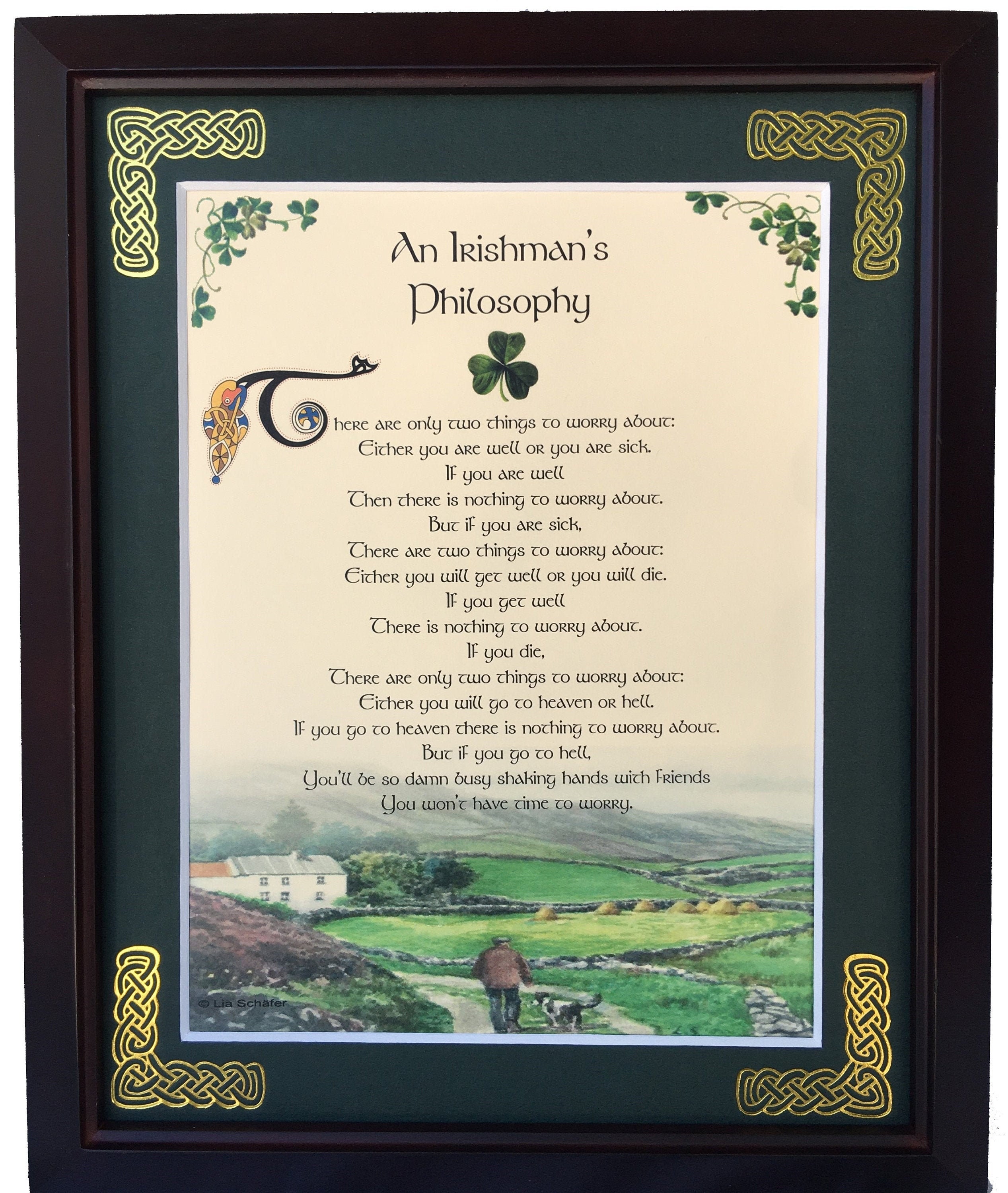 Irishman's Philosophy - Framed Irish Verse - Personalize With Name ...