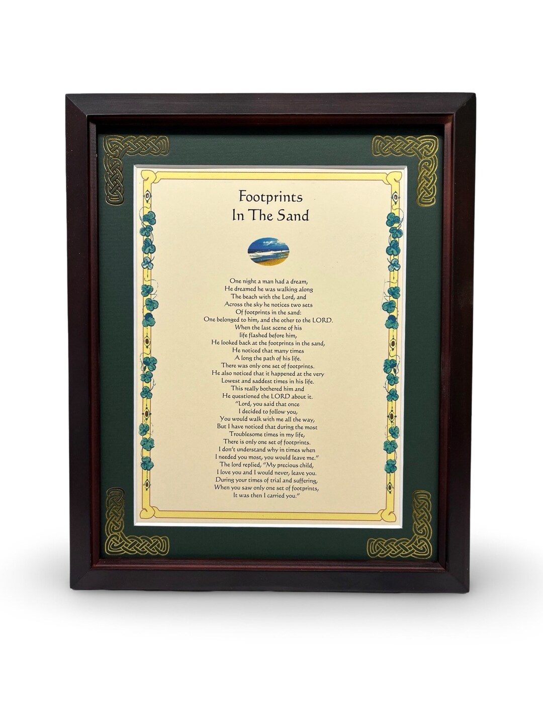Footprints in the Sand 8x10 Framed Religious Prayer - Personalized ...