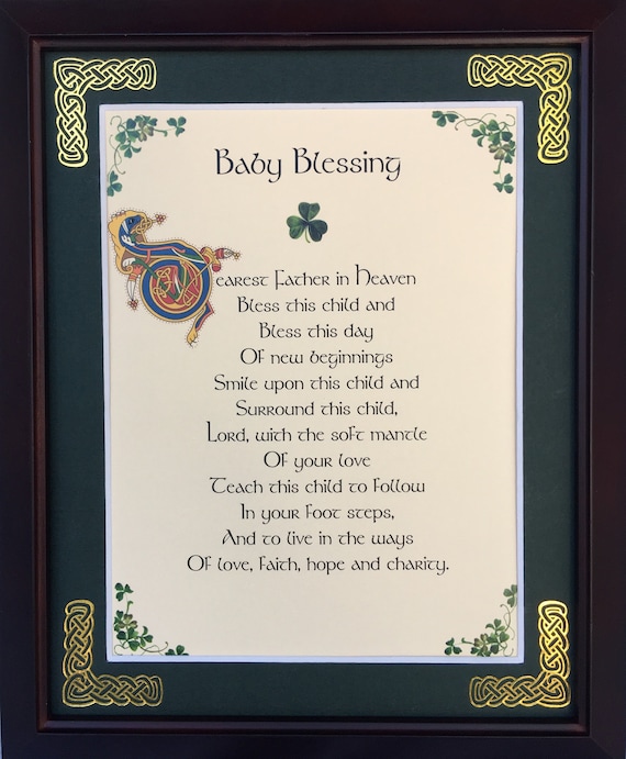 Baby Blessing Framed Christening Gift Personalize With - Etsy