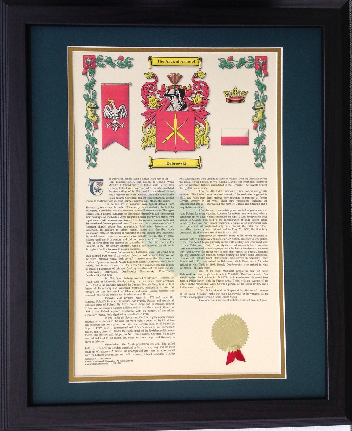 Polish Coat of Arms Crest Polish Last Name History Polish | Etsy