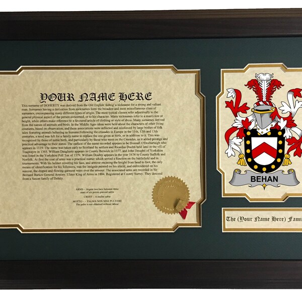 Behan Coat of Arms - Etsy