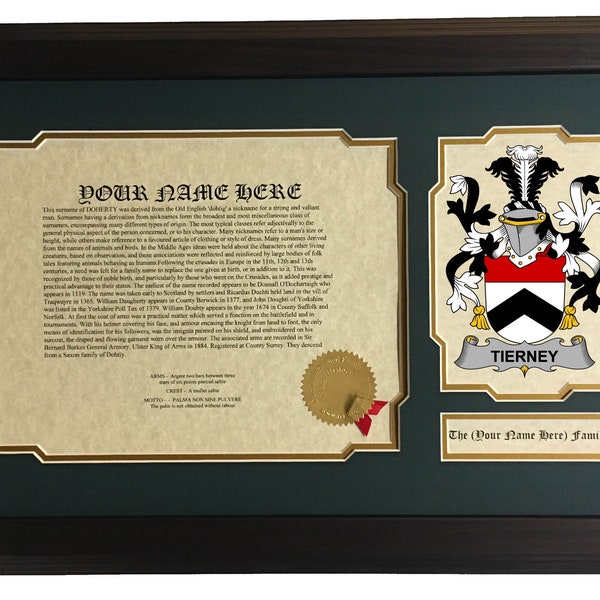 Tierney Coat of Arms - Etsy