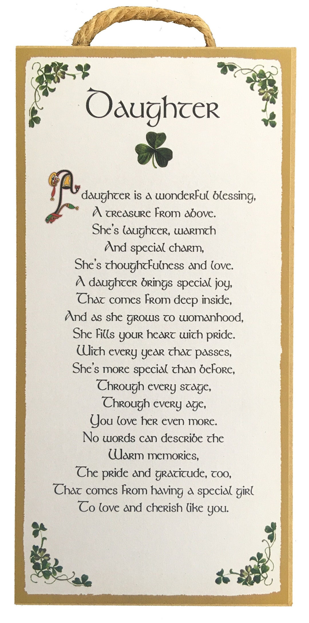 A Daughter is a Wonderful Blessing - Irish Daughter Blessing - 5x10 ...