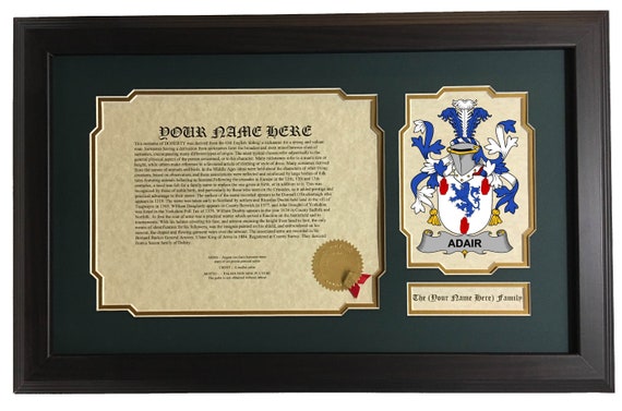 Adair Irish Coat of Arms Last Names Surnames Family Names | Etsy
