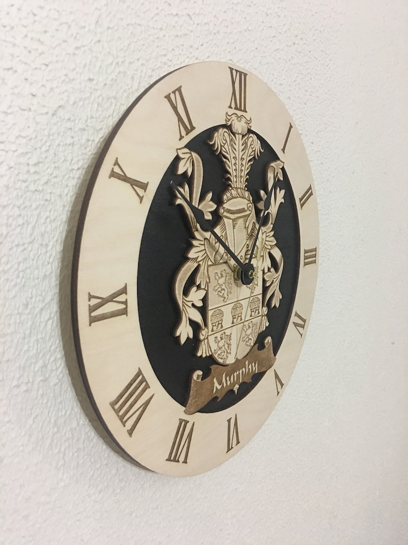 Coat of Arms Clock, Family Crest Clock, All Nationalities Available - Etsy