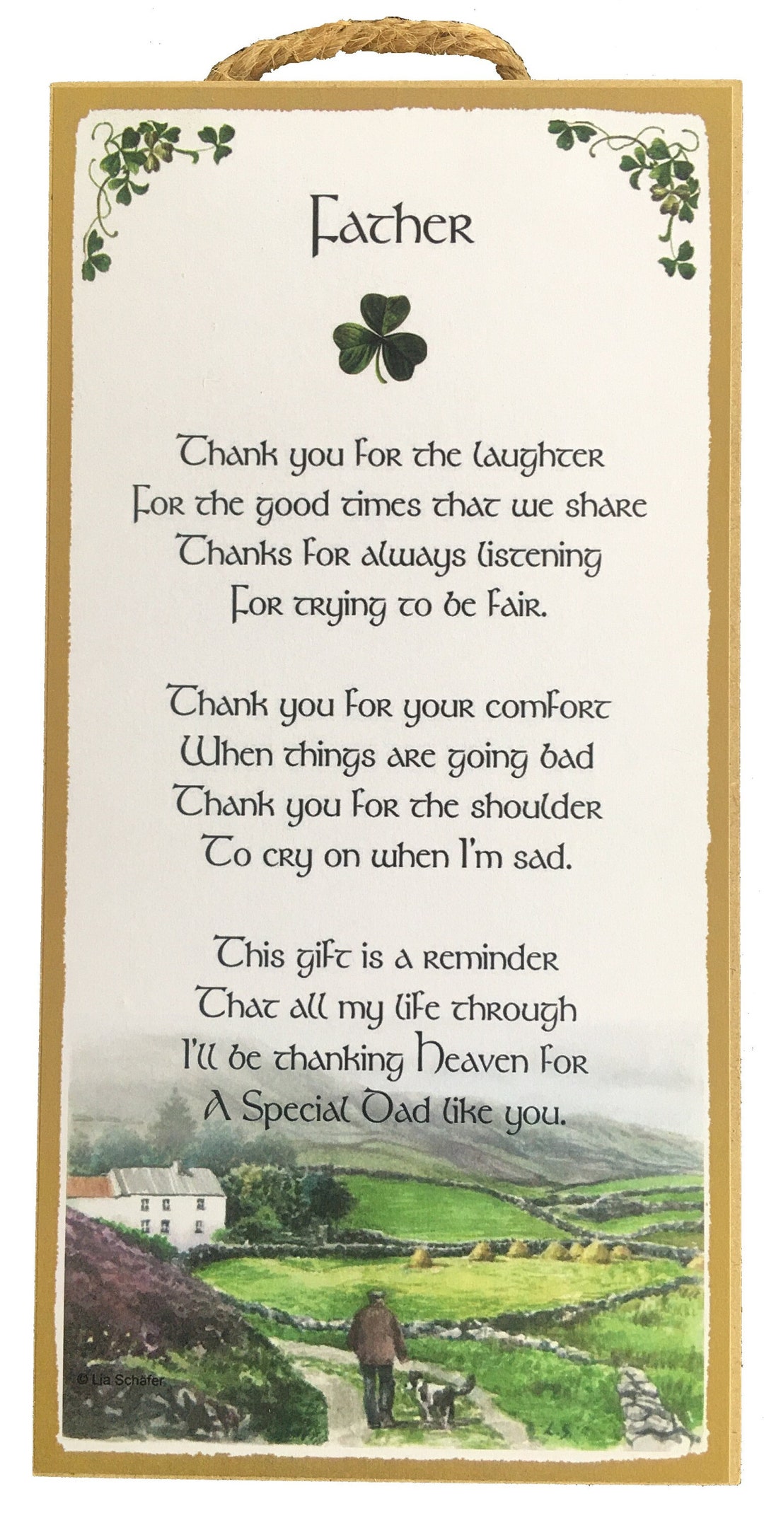 Irish Family Blessing Wooden Wall Plaque - Father Thank You for the ...