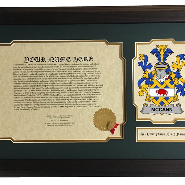 Mccann Coat of Arms - Etsy
