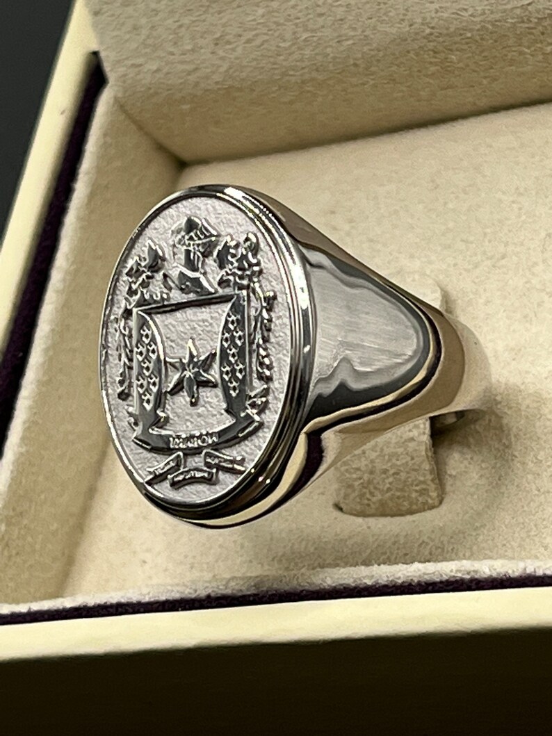 Custom Family Crest Signet Ring - Personalized Coat of Arms Heirloom ...